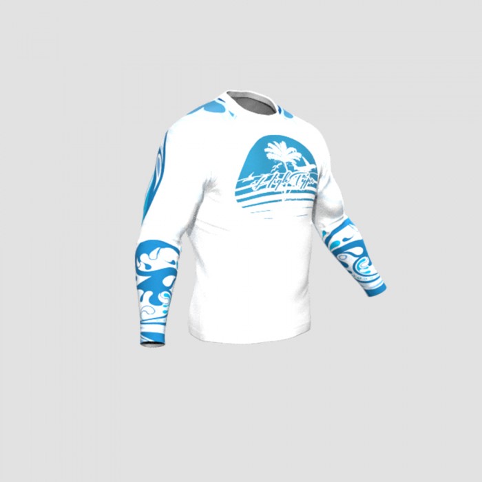 Surfing men's White Beach Rash Guard