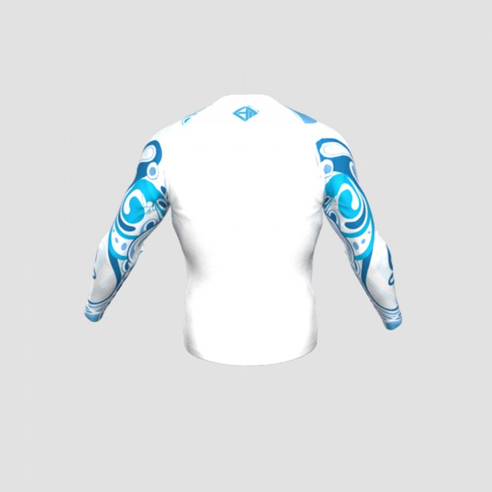 Surfing men's White Beach Rash Guard